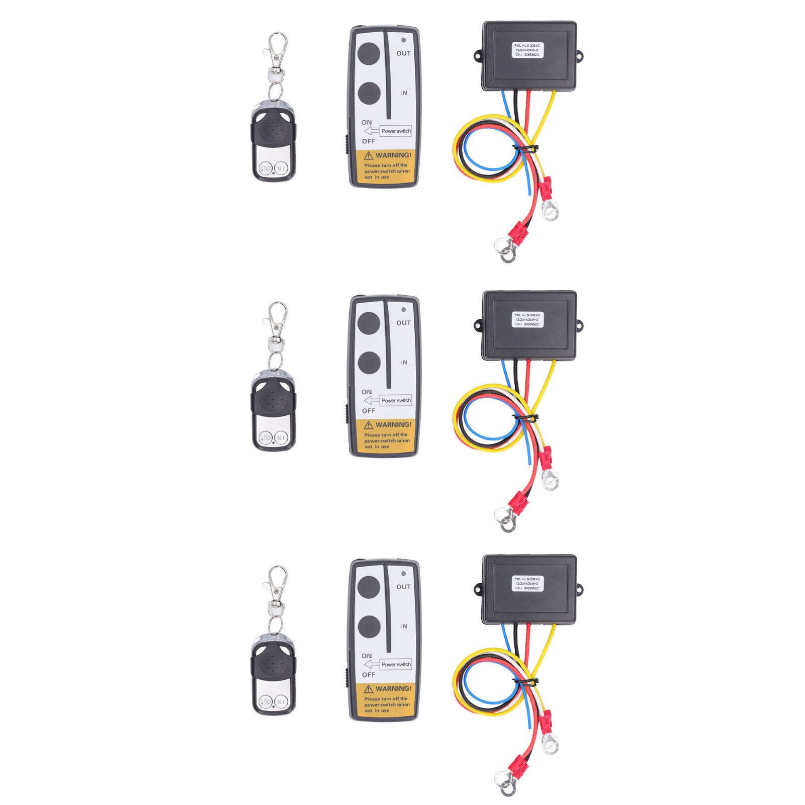 Универсальный беспроводной комплект дистанционного управления лебедкой из 3 предметов с 3 приемниками и 3 дистанционными ключами для управления электрической лебедкой и простой установки