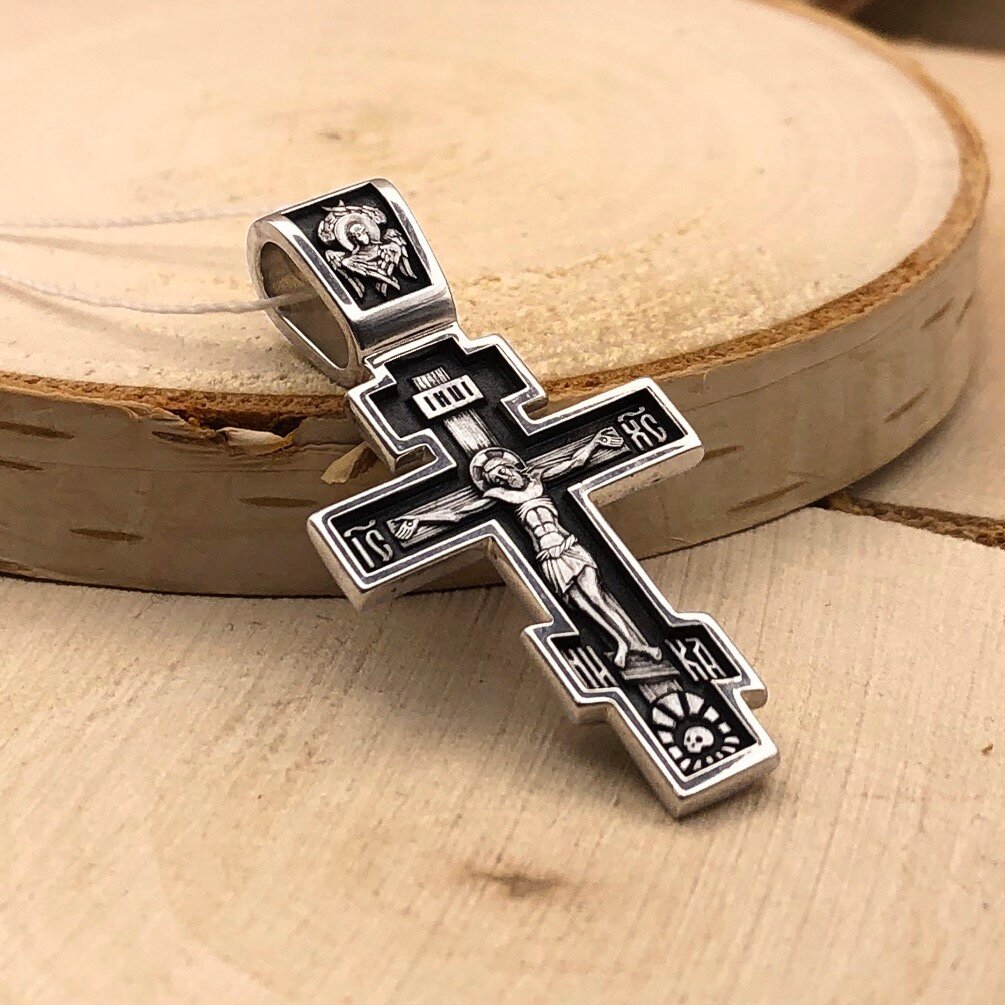 Крестик, серебро, 925 проба, чернение, оксидирование