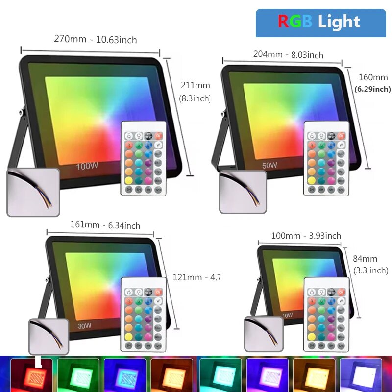 RGB прожектор Adiodo 10-100 Вт RGB with remote, 30 Вт