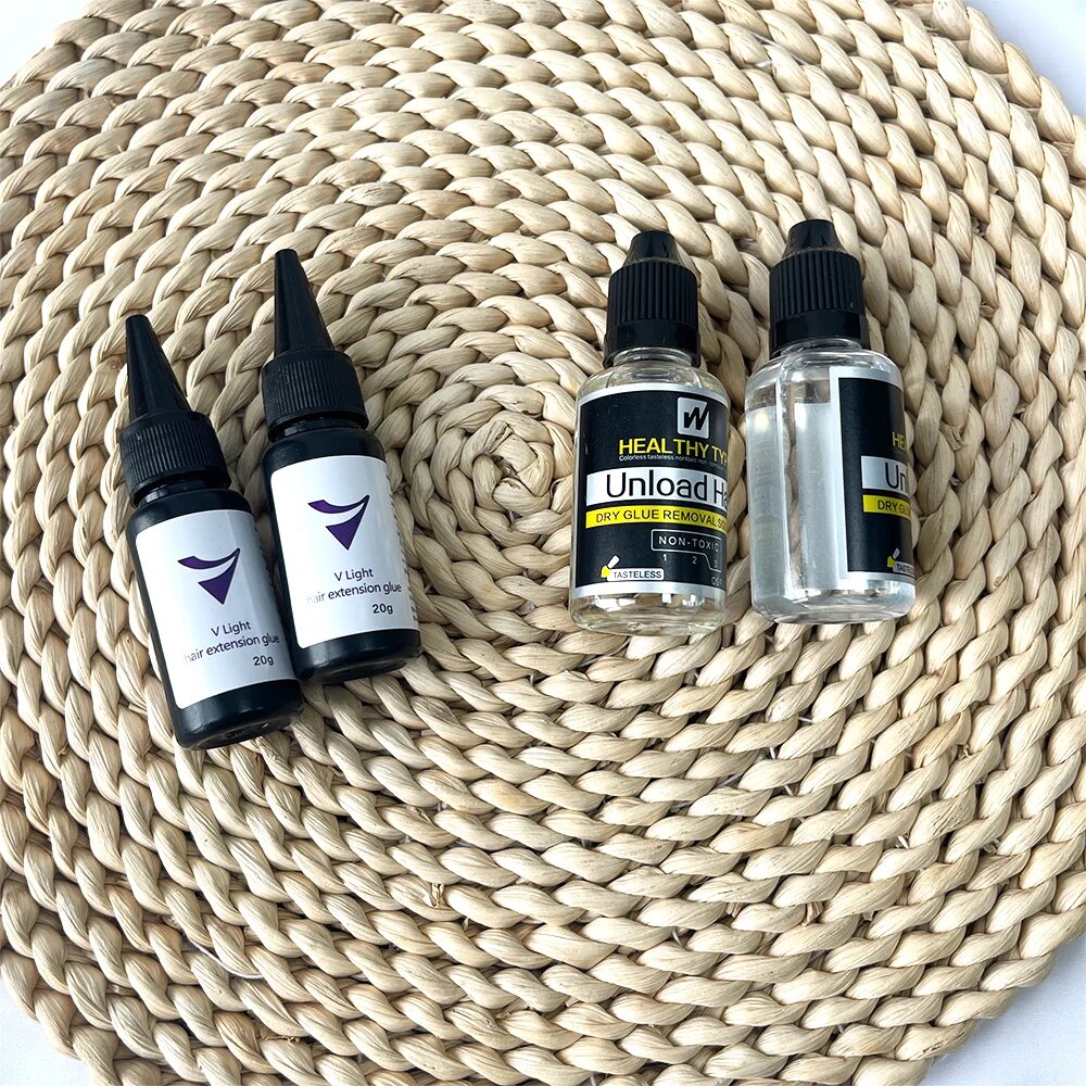 Профессиональный клей для наращивания волос V-Light Technology 20г 2glue and 2remover