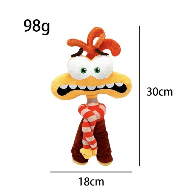 Новая 30 см плюшевая игрушка Inside Out 2 Brains Secret Service Team Orange Fury Wrapped Hand Style с длинными руками Ajiao, кукла-тревожность, подарок,