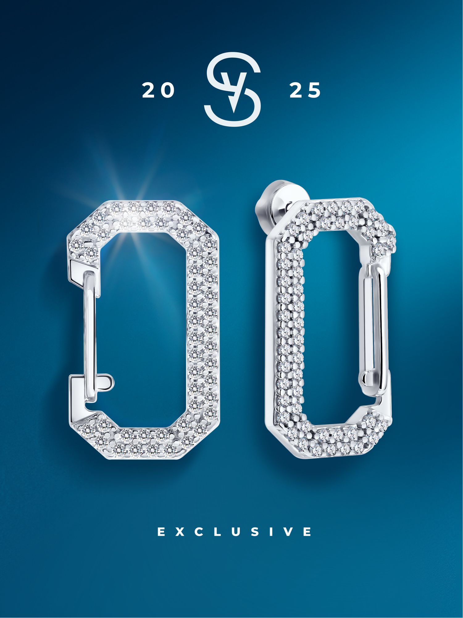 Серьги, серебро, 925 проба, родирование, фианит