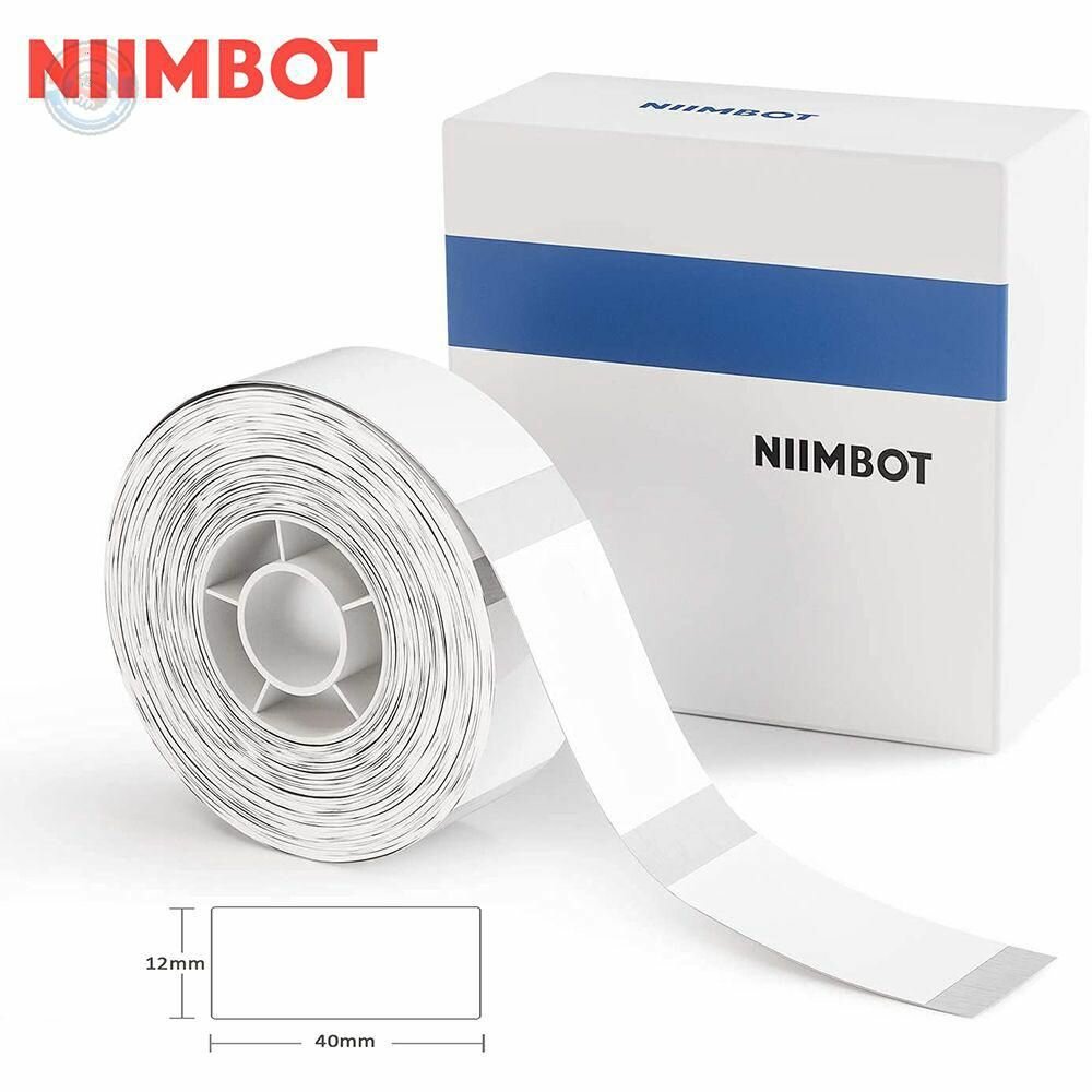 Термоэтикетки Niimbot D11 белые 12x40 мм для принтера этикеток, 160 шт, термобумага для чеков и маркировки