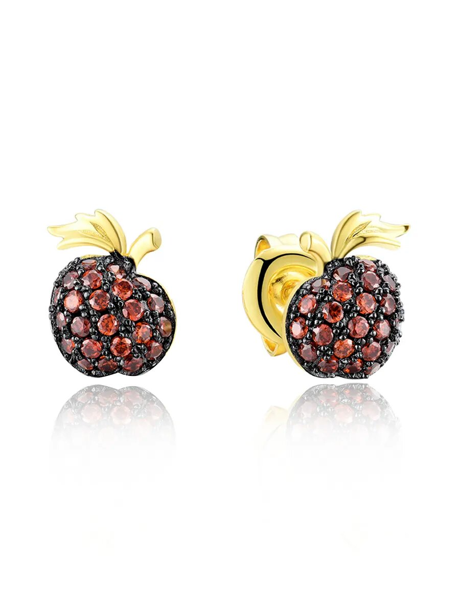 Серьги VALTERA, серебро, 925 проба, золочение, фианит