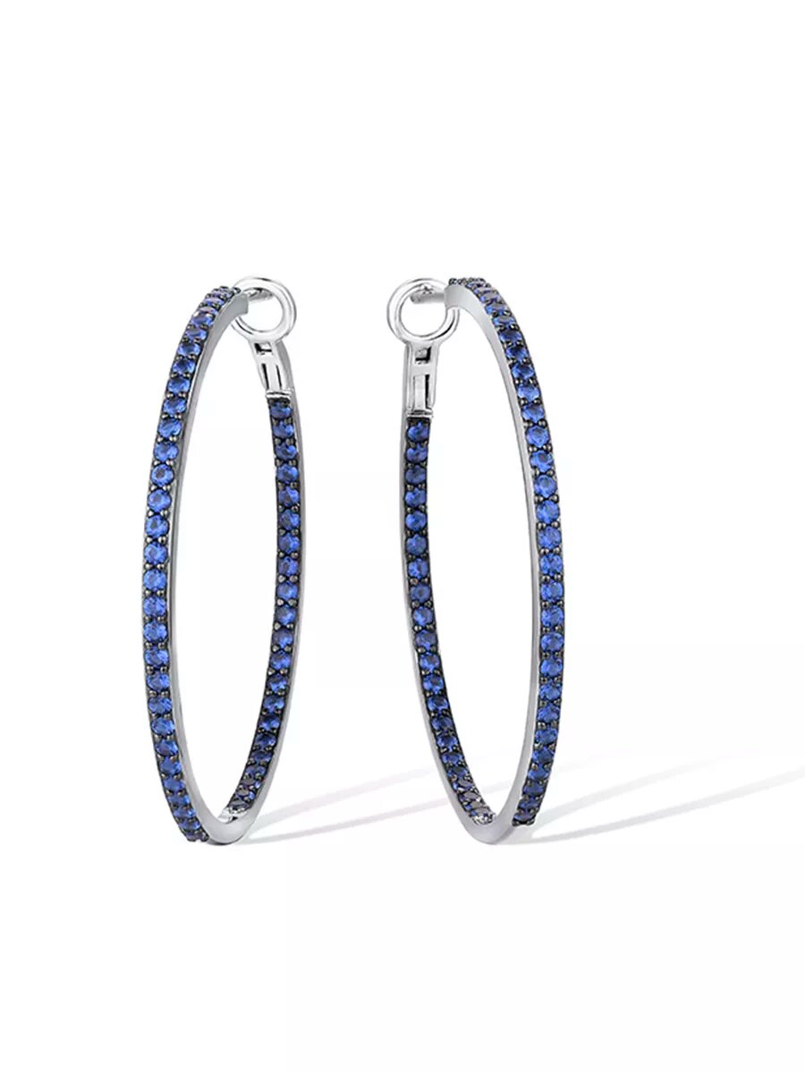 Серьги конго, серебро, 925 проба, родирование