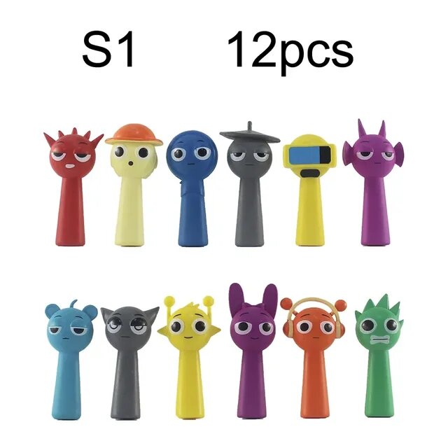 Набор из 12 фигурок Sprunki Figuras, модель 7 см, ПВХ