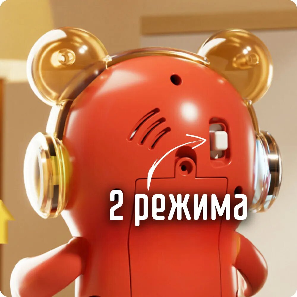 Музыкальная игрушка Мишка танцующий Светящаяся поющая 3 цвета — фото 1
