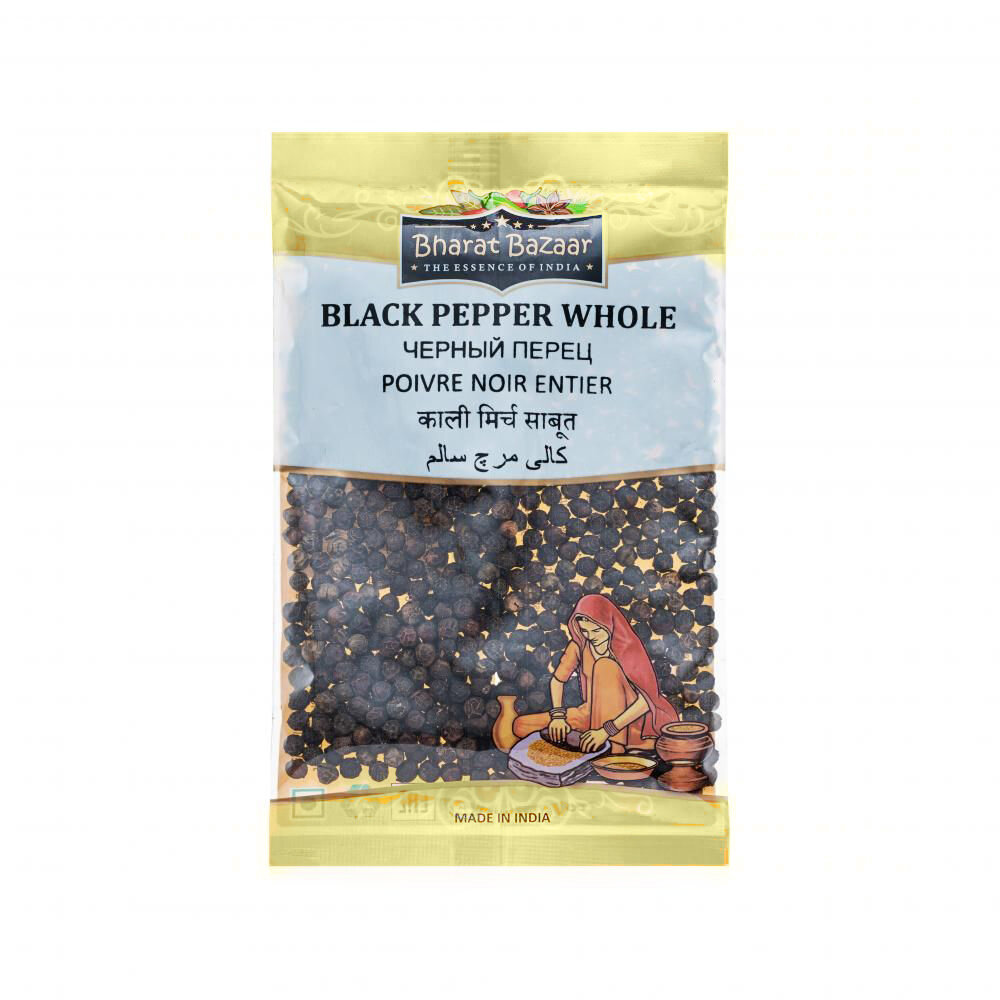 Black Pepper WHOLE, Bharat Bazaar (Черный перец, горошек, Бхарат Базар), 100 г.