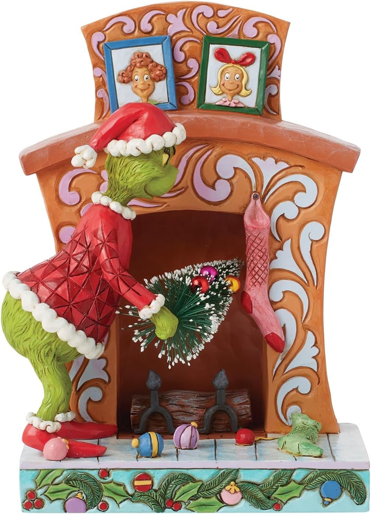 Коллекционная Фигурка Enesco Jim Shore - Фигурка Гринча возле камина - 6015214