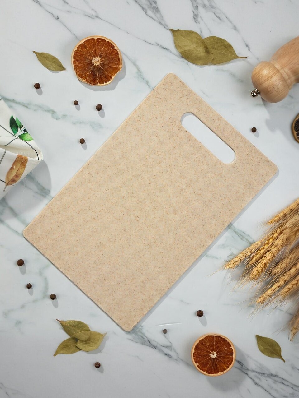 Доска разделочная пластик, 28х18.5х0.02 см, с ручкой, прямоугольная, Y4-7226