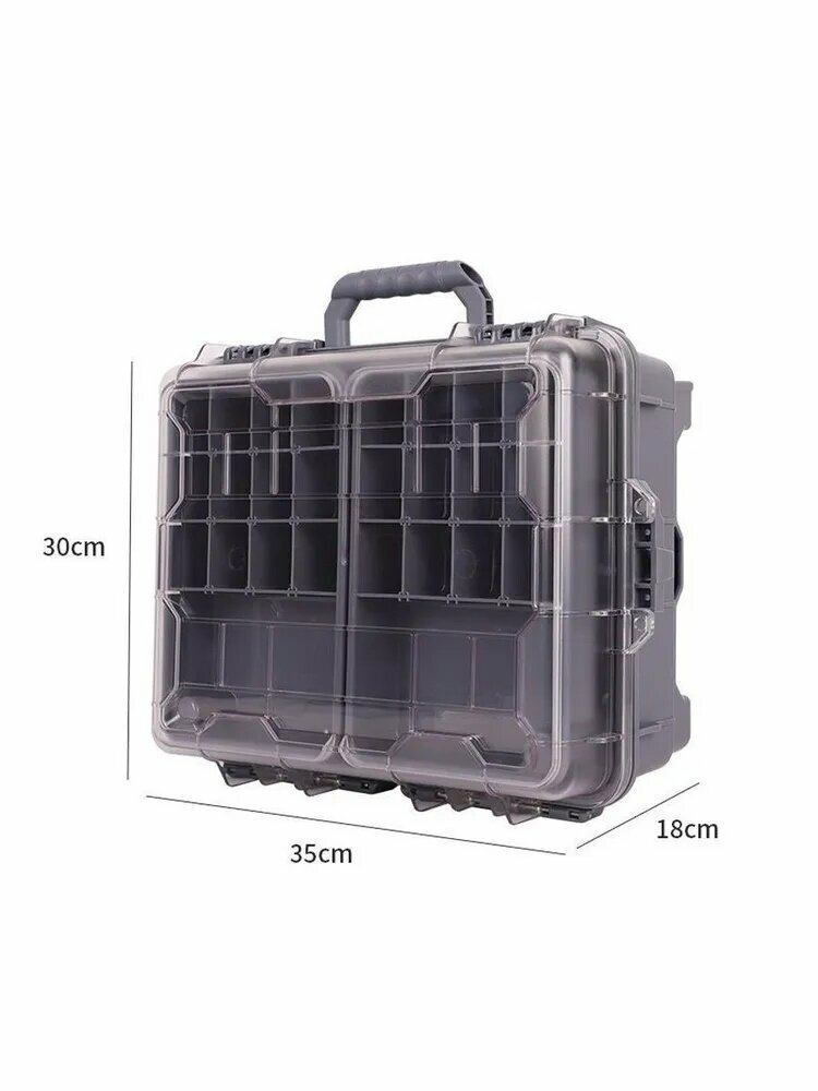Водонепроницаемый органайзер для рыбалки, ящик для хранения приманок, воблеров, блесен и снастей, 35x30x18 см