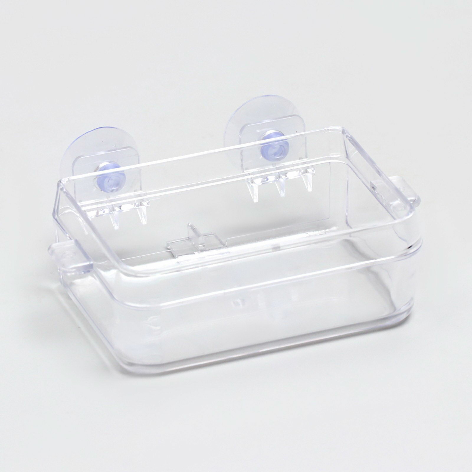 Кормушка NomoyPet для террариума на присосках, 10x4x7.5 см, цвет: прозрачный