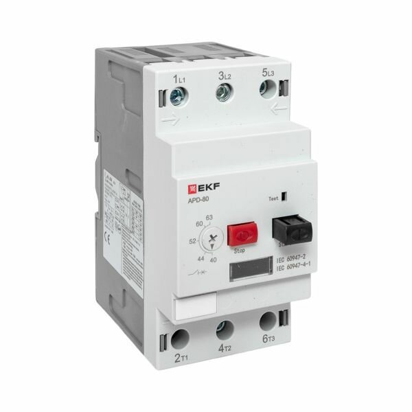 Выключатель автоматический для защиты двигателя АПД-80 40-63А, EKF APD80-ME-63 (1 шт.)