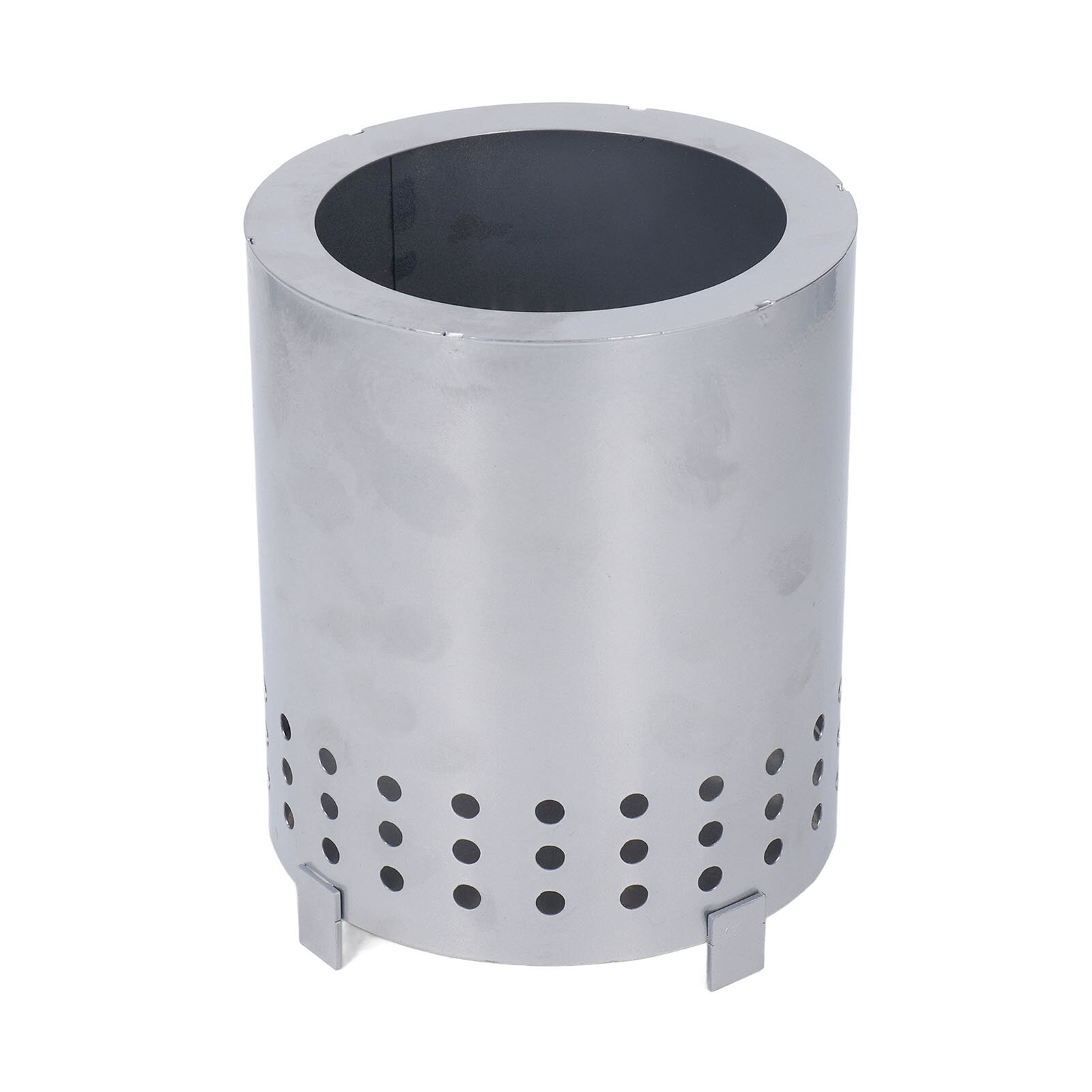 Портативный бездымный костер с настольной подставкой, железный дровяной камин для кемпинга, патио, двора, серебристый