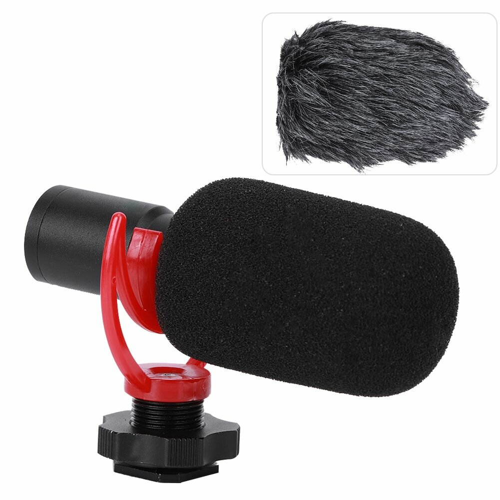 Микрофон для видеозаписи FM8 3.5мм с конденсатором, кардиоидный, для камер и телефонов, металлический корпус, чувствительность -38 дБ