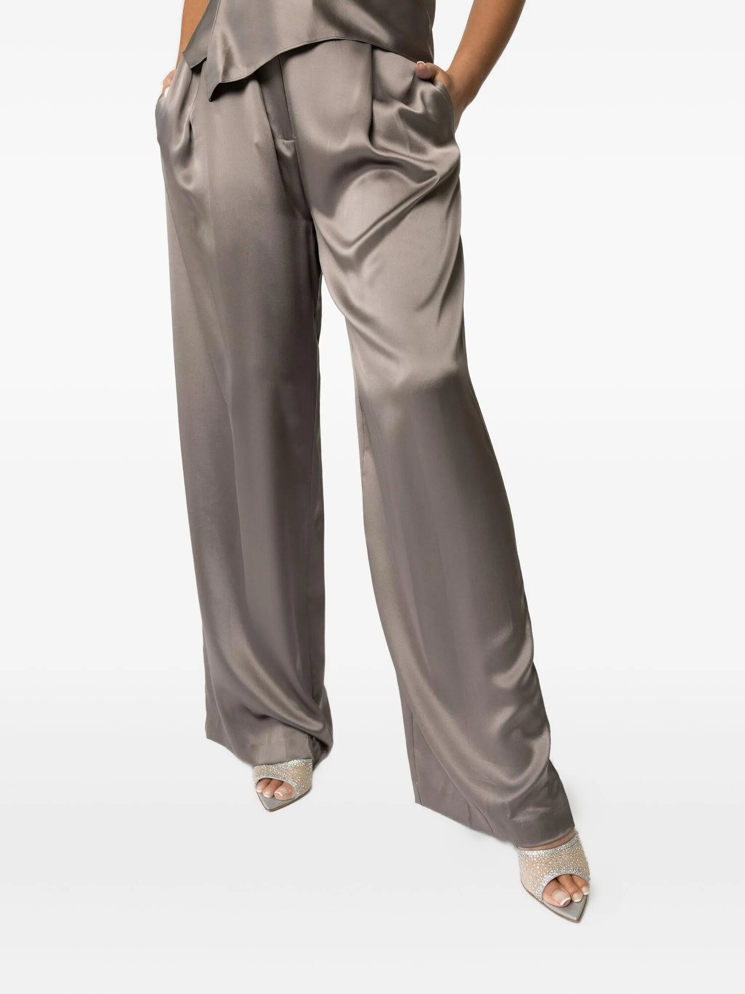 Брюки THE SEI Pleated satin trousers, размер 4 — фото 1