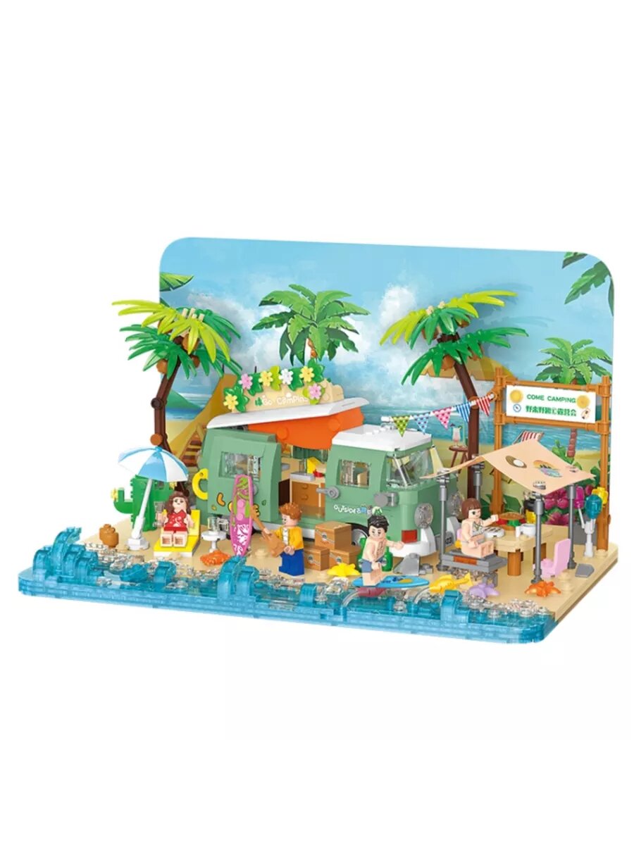 Конструктор 3D Летний Кемпинг и подсветкой BA21170, 1265 деталей