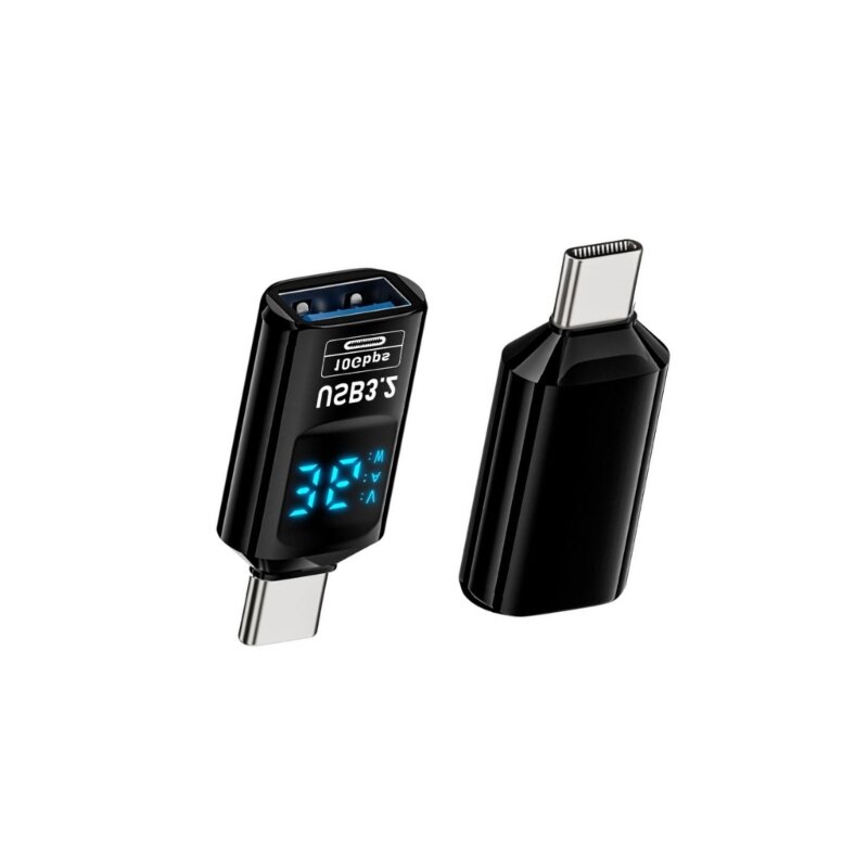 Переходник цифрового дисплея Type C от мужчины к женщине USB-черный