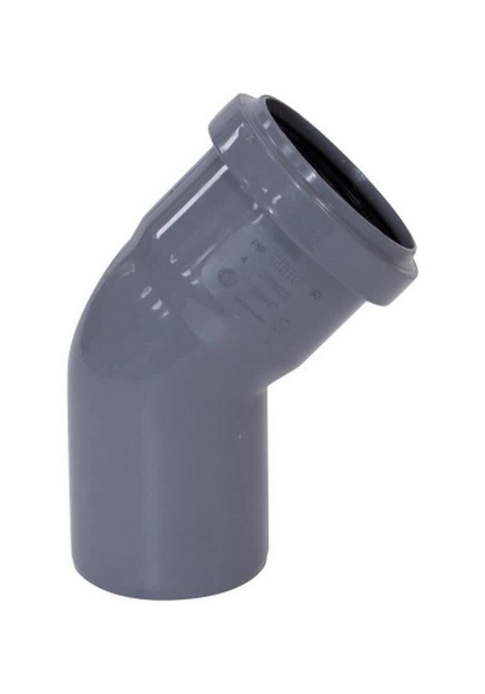 Отвод для внутренней канализации TEBO TRD0000026368, полипропилен, 40 мм, 45 градусов