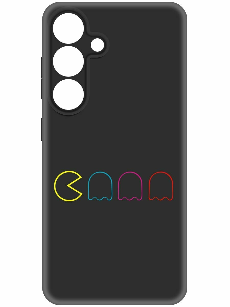 Чехол-накладка Krutoff Soft Case Пакман для Samsung Galaxy S25 черный