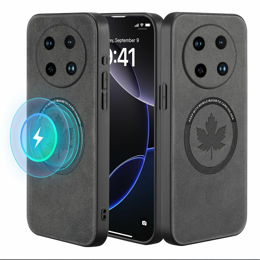Рисунок кленового листа MagSafe чехол для Honor X9C/X60 Pro/Magic 7 Lite(Хонор X60 Про/X9C/Мейджик 7 Лайт) Нескользящий и удобный