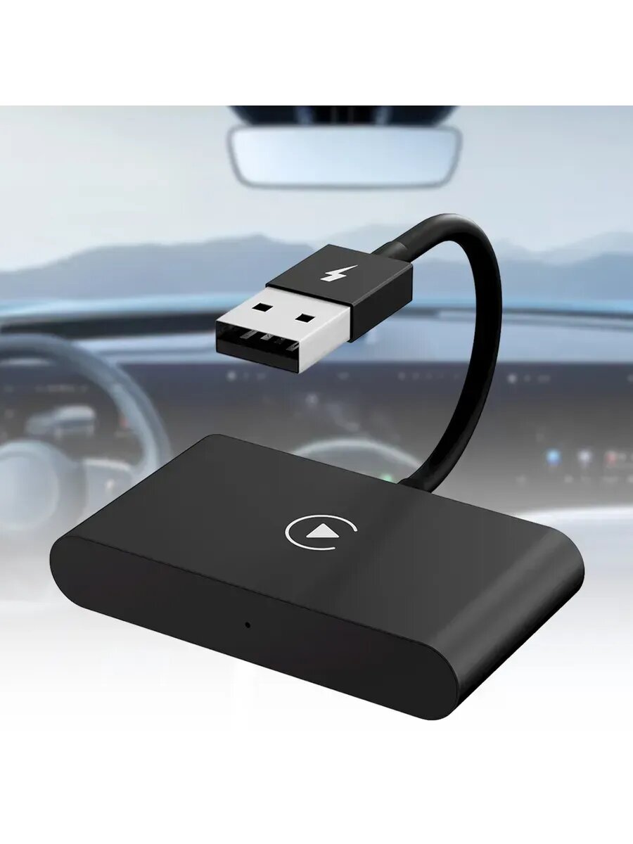 Адаптер CarPlay, Android Auto, беспроводной, для авто, с OTG-адаптером, черный