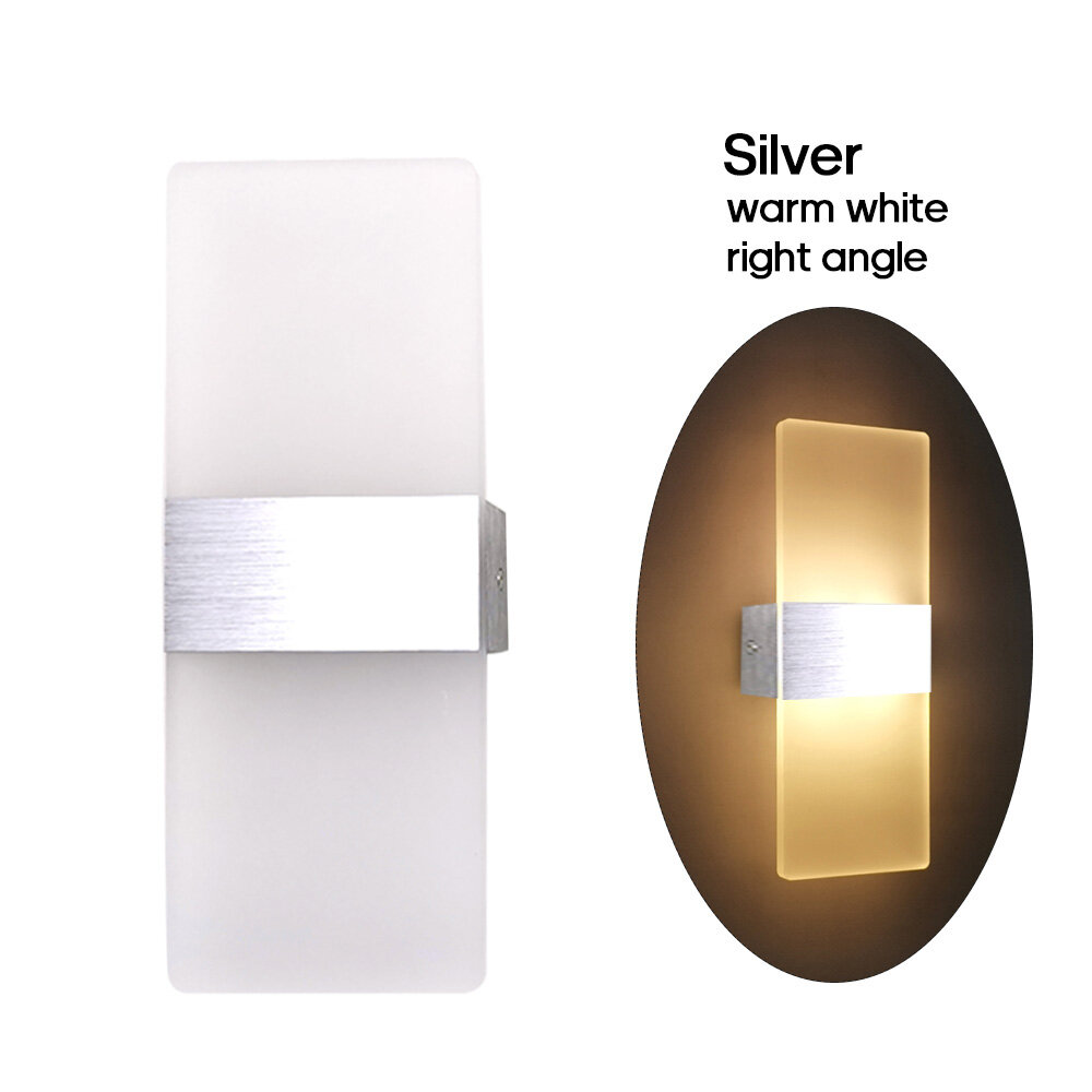 Перевод на русский: Современный настенный светильник AC 85-265V 6W, верхнее и нижнее освещение, акриловый корпус, светодиодные лампы, для внутреннего освещения в спальне, на балконе, в коридоре, на лестнице.