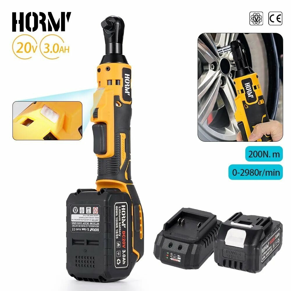 3/8 ' Электрический ключ с трещоткой / 180 Нм Аккумуляторная зарядная отвертка Инструмент для снятия