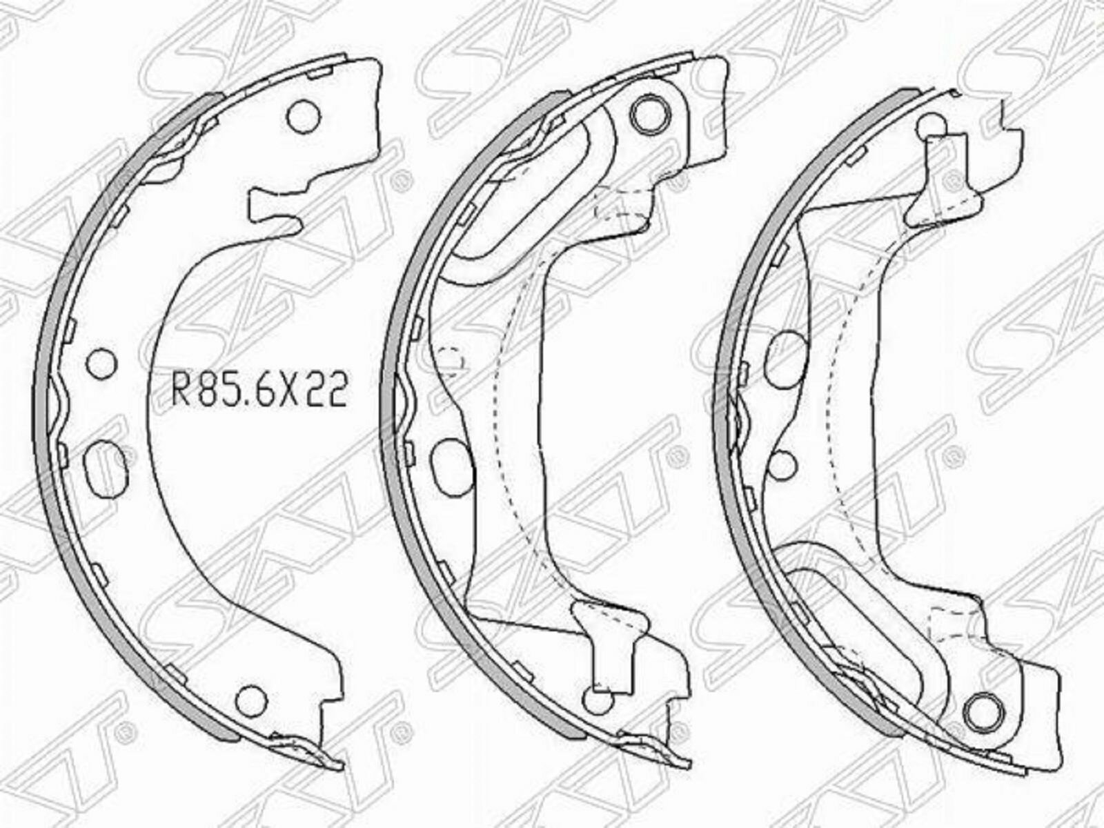 Колодки стояночного тормоза TOYOTA COROLLA ZZE121 01-07 LHD
