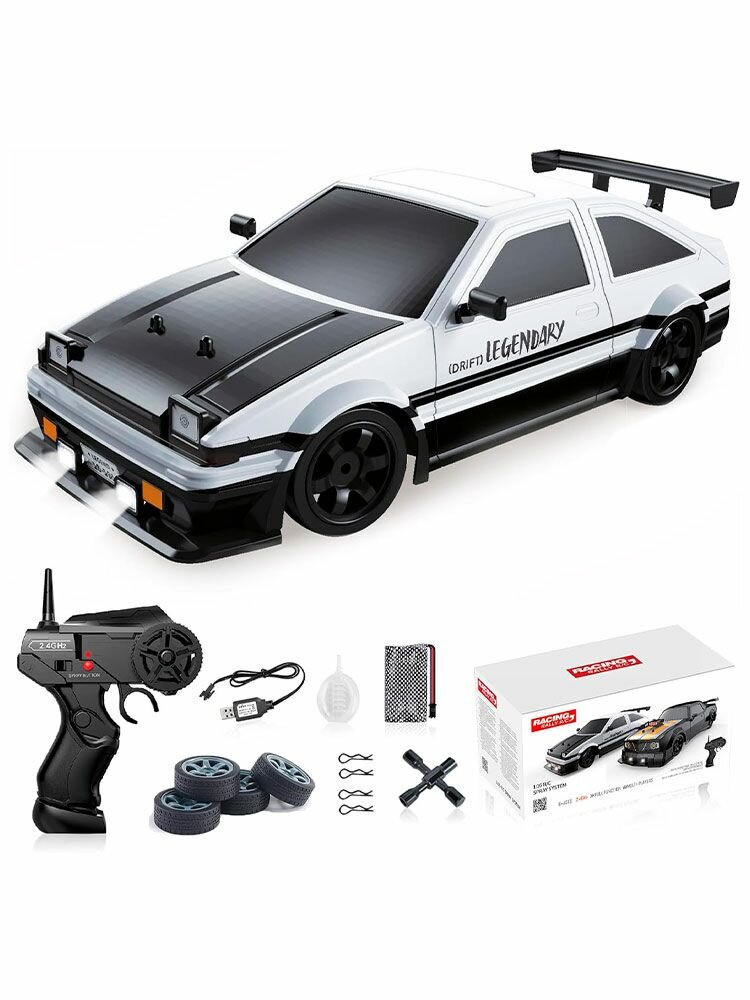 Радиоуправляемая машина для дрифта HB Toyota AE86 (4WD, свет, пар, акб, 1:16) - SC16A03-1