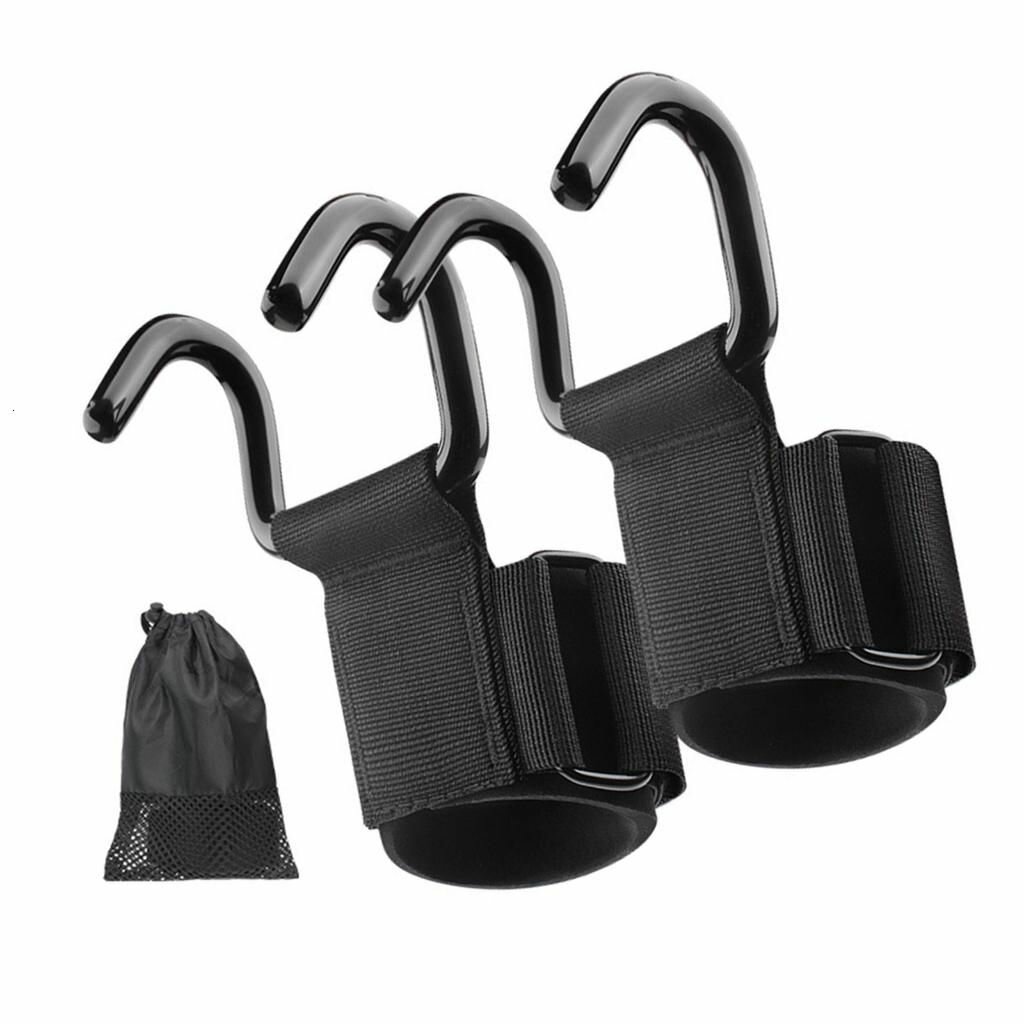 Железные ручки для тренировок Удобная поддержка запястий для тяги и подтягиваний, Черный