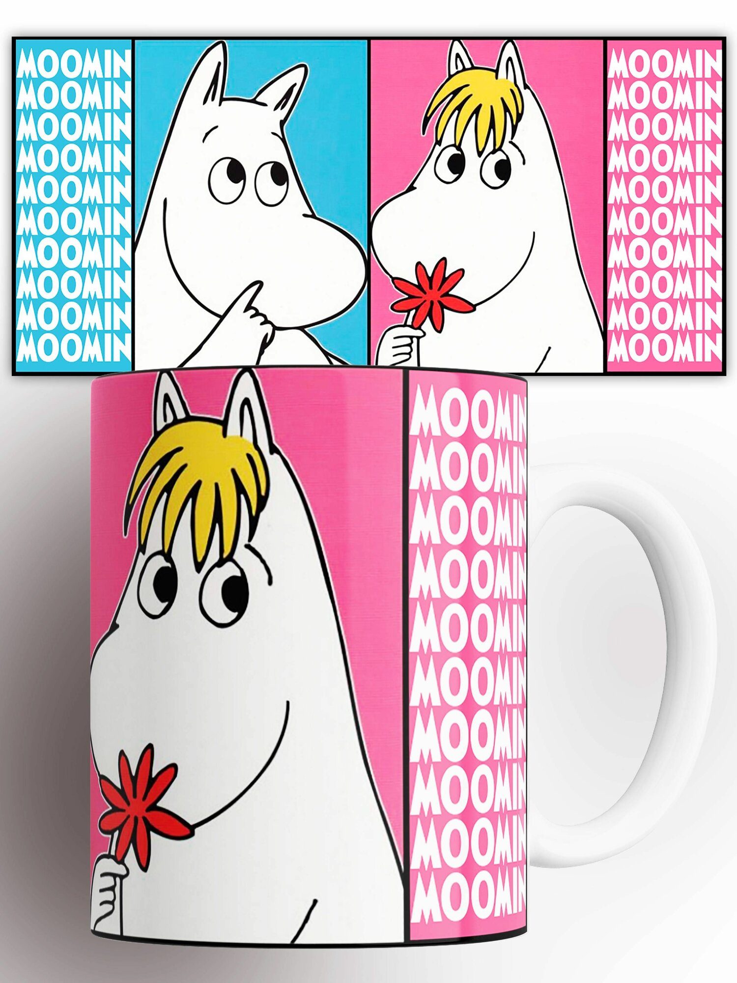 Кружка Муми-тролли Фрекен Снорк Tanoshii Muumin Ikka сериал на подарок с принтом 330 мл