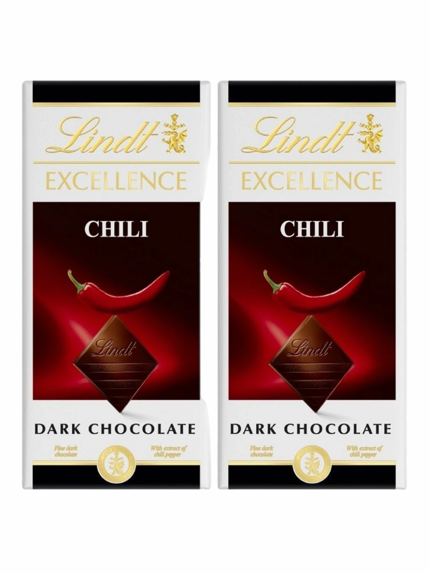 Lindt Excellence темный шоколад с экстрактом перца чили, 2шт по 100г