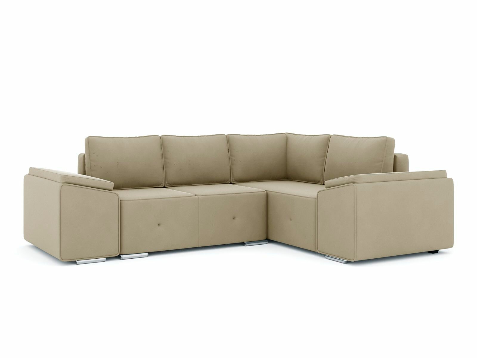 Угловой диван Хавьер 1, еврокнижка, ПБ, угол левый/правый, велюр Зара Сафари