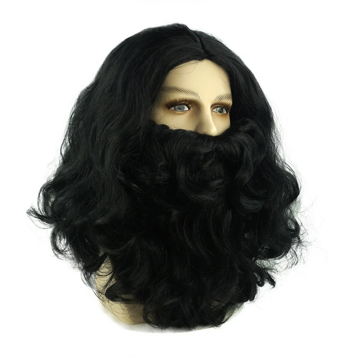 Набор париков и бород для косплея black Wig and Beard