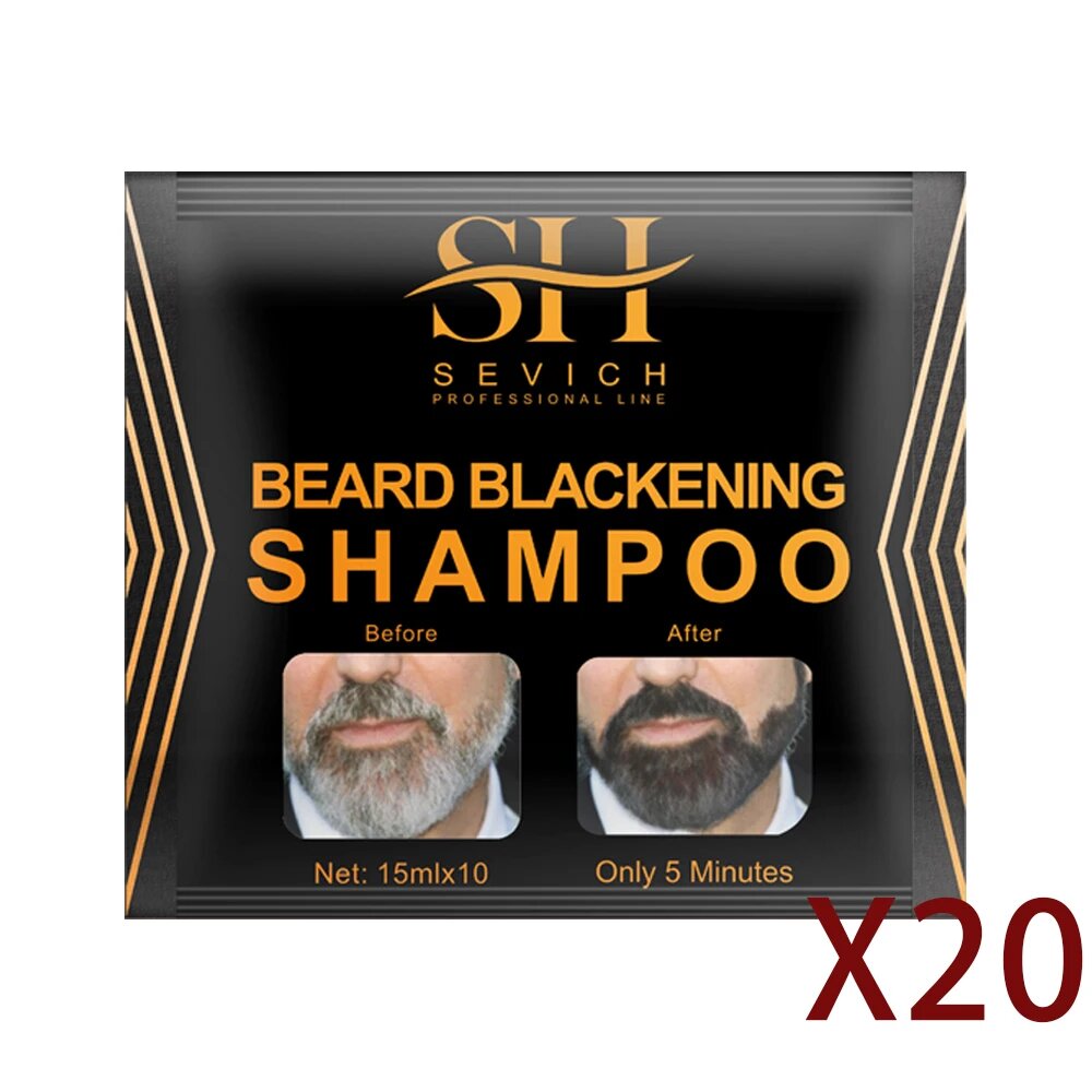 Hailicare Шампунь-краска для бороды черный 20 pcs