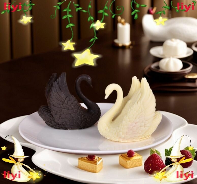 Силиконовая форма для муссового торта-лебедь