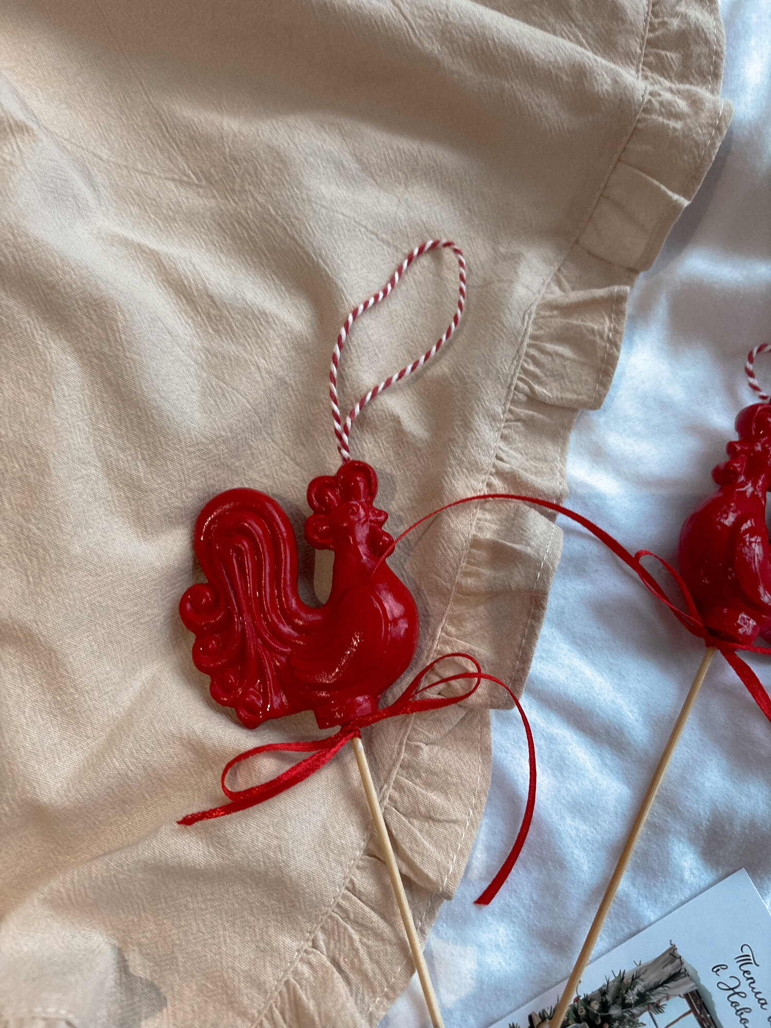 Елочные украшения Петушки-леденцы 2шт