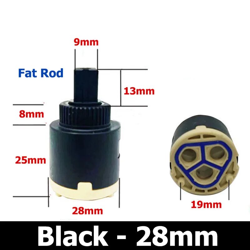 Картридж крана 28мм, 3 передачи, Black Fat Rod, универсальный