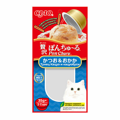 Суфле-лакомство Инаба для кошек Тунец Кацуо и кацуобуси 35г х 2шт