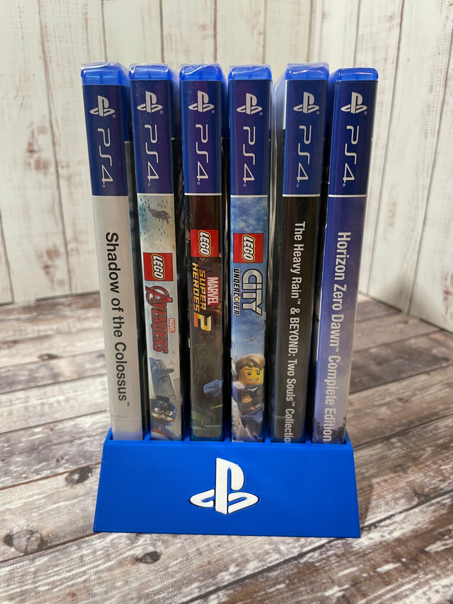 Подставка PS3, PS4, PS5 на 6 дисков синяя