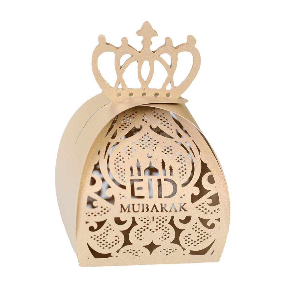 100шт Mubarak Candy Box Crown Ramadan Kareem Подарочные коробки для Исламского мусульманского фестиваля