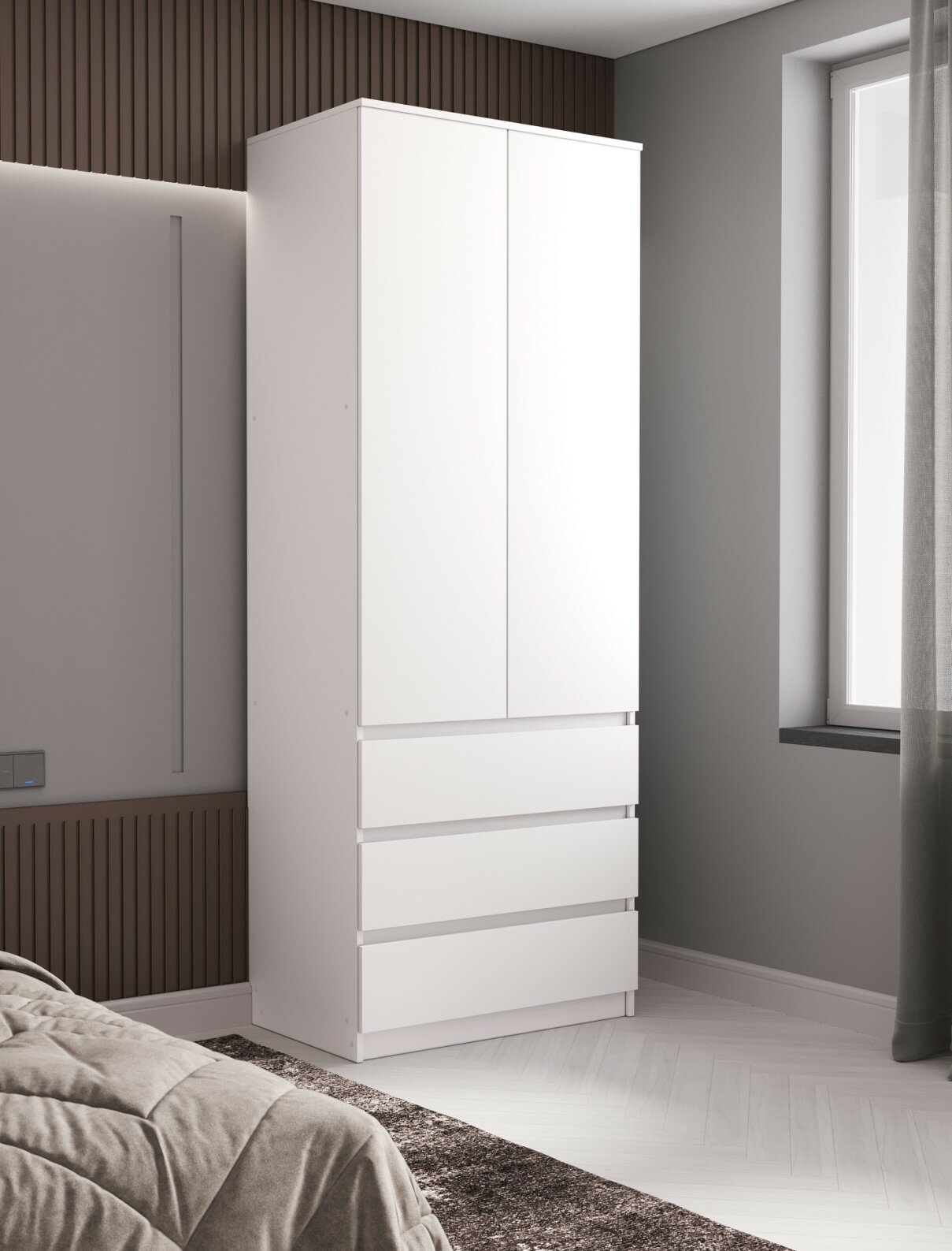 Распашной шкаф Пространство Уюта "Аванта", 2 створчатый, белый, 80х50х180 см