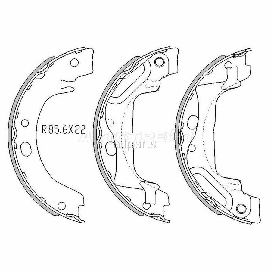 SAT ST-04495-02120 Колодки тормозные барабанные (Сзади/ Стояночный тормоз) Toyota Corolla (E120) 00-07