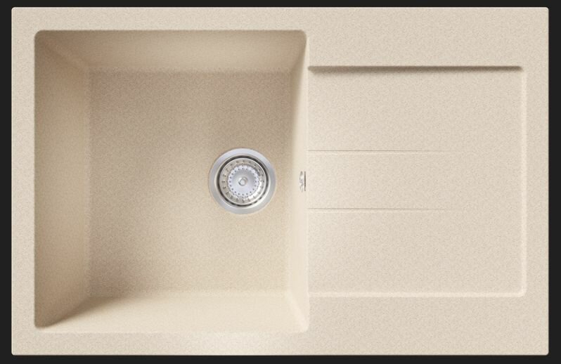 Мойка Weissgauff WG 507328 Comfort Beige Sand, накладная, искусственный мрамор, бежевая