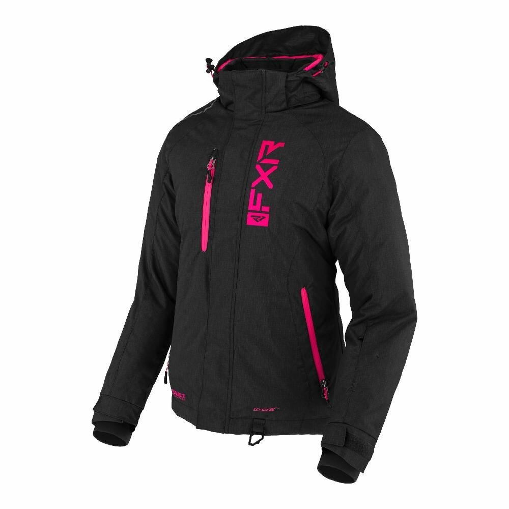 Куртка FXR Fresh с утеплителем Black Linen/Fuchsia, 16