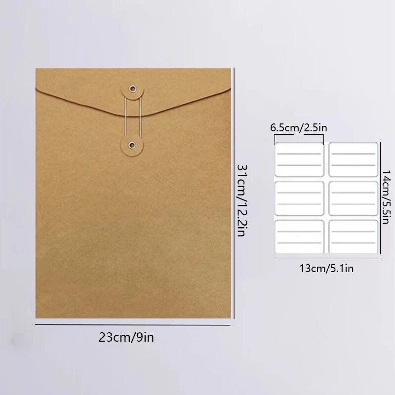 5/10/20 шт. папок для документов формата А4 (31×23 см) из крафт-бумаги, экологичные 10pcs 2Stickers