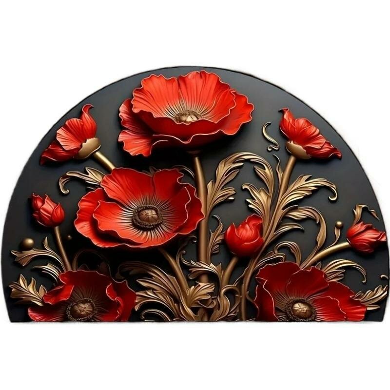 Цветной полукруглый ковер для прихожей, напечатанный на 3D-принтере