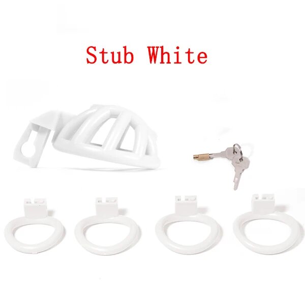 Супер маленькое кольцо для пениса 2023, клетка целомудрия Сисси, устройство целомудрия с stub white