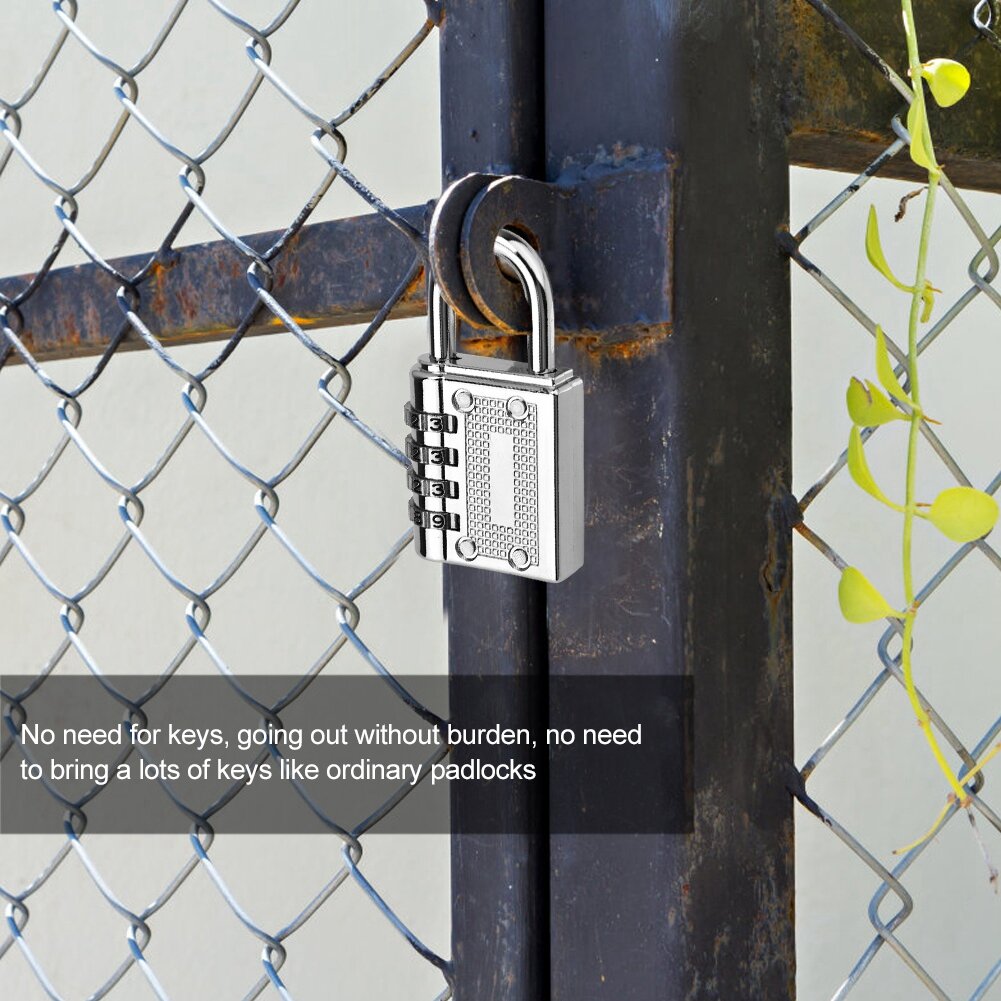4-digit Combination Password Padlock Gym Drawer Padlock(Silver) — фото 1